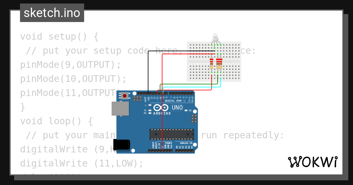 Interfacing The Rgb Led With The Arduino Copy 2 Wokwi Esp32 Stm32 Arduino Simulator