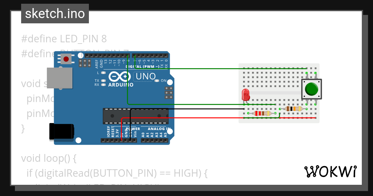 Controlling the LED with push button Copy (2) - Wokwi ESP32, STM32 ... Controlling the LED with push button Copy (2) - Wokwi ESP32, STM32 ...