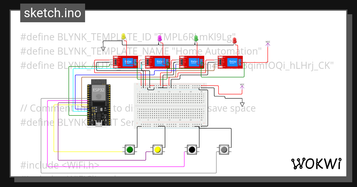 HOME AUTOMATION WITH ESP32 - Wokwi ESP32, STM32, Arduino Simulator