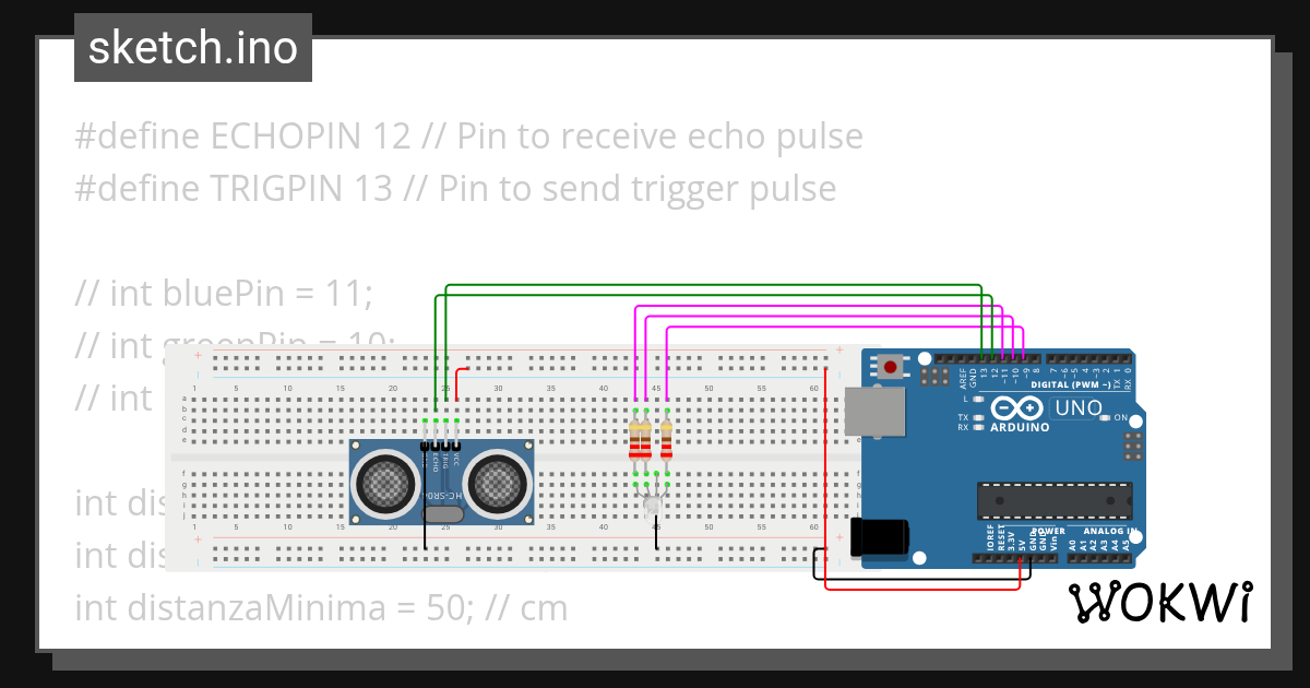 distanceSensor - Wokwi ESP32, STM32, Arduino Simulator