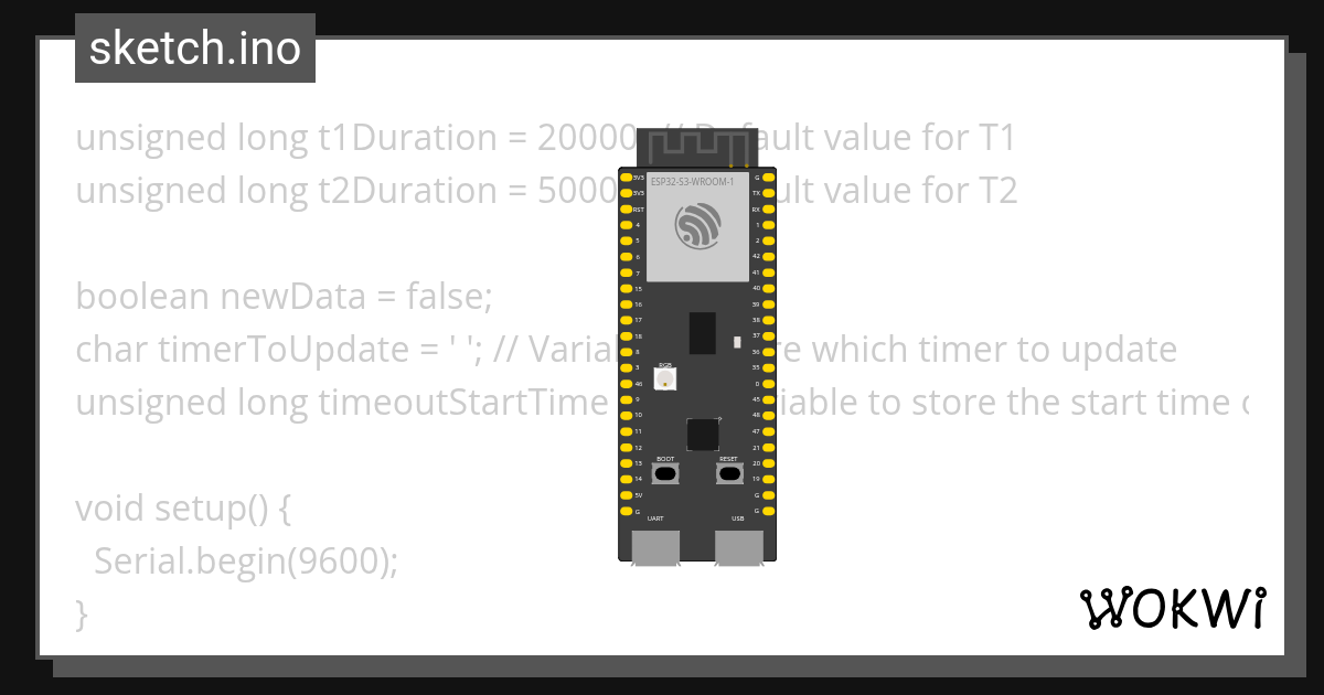 Timer T1 & T2_commands test1 - Wokwi ESP32, STM32, Arduino Simulator