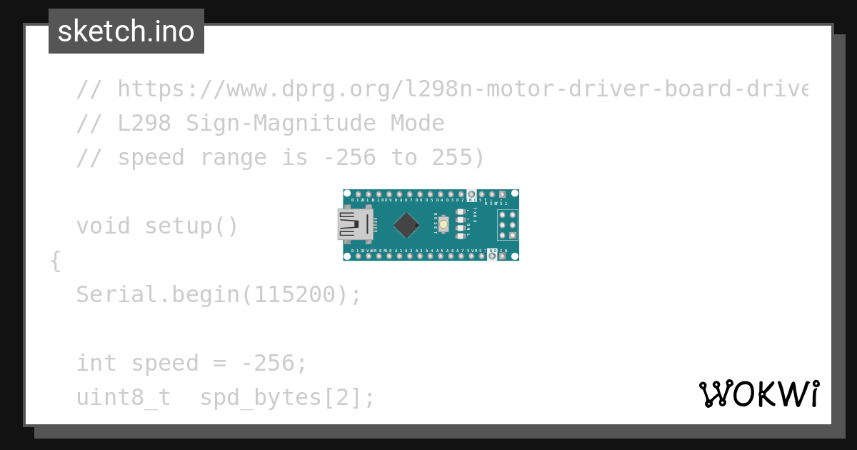 L298 Sign Magnitude Mode Wokwi Esp32 Stm32 Arduino Simulator 5299
