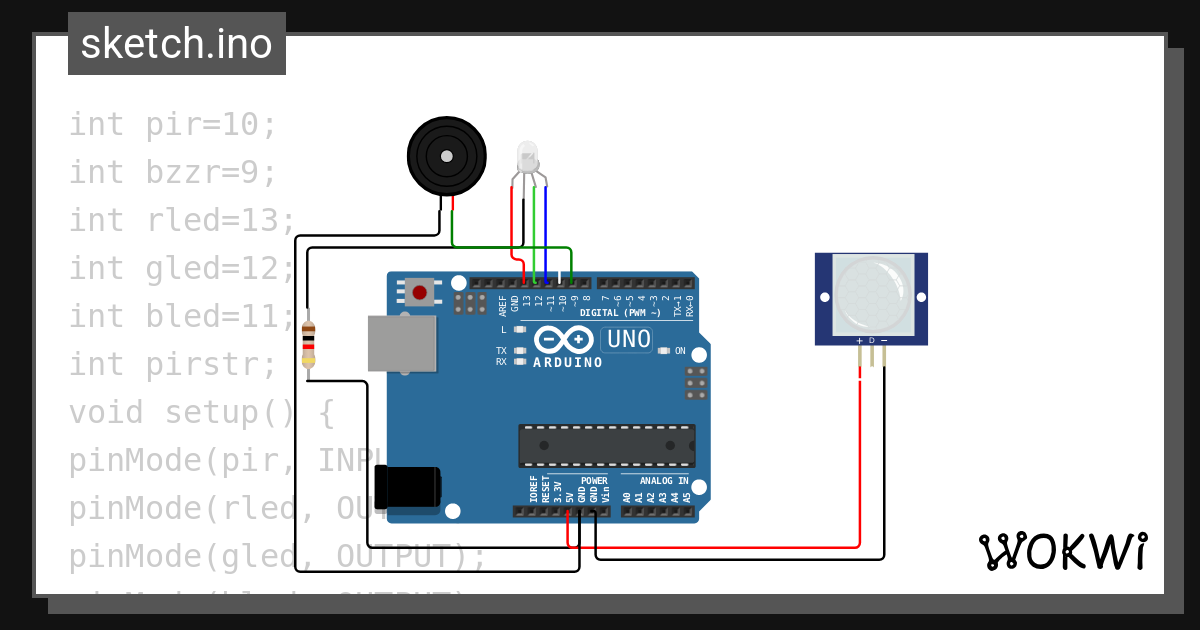 Arduino Led Sensor 🤖 Wokwi Esp32 Stm32 Arduino Simulator