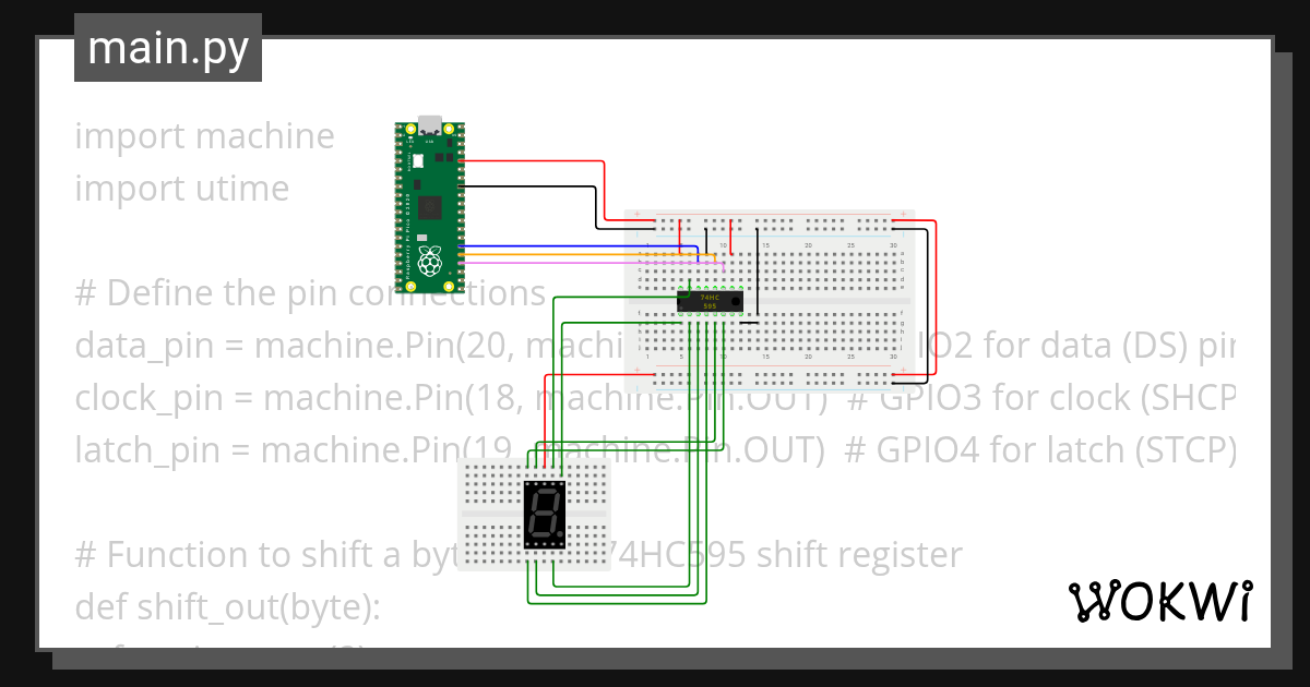7 seg display with frequency - Wokwi ESP32, STM32, Arduino Simulator
