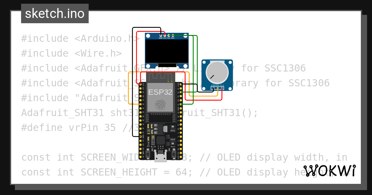 Temperature Sensor Oled Display Wokwi Esp32 Stm32 Arduino Simulator