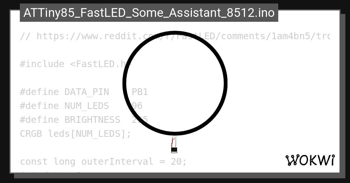 Attiny85fastledsomeassistant8512 Wokwi Esp32 Stm32 Arduino Simulator 3389