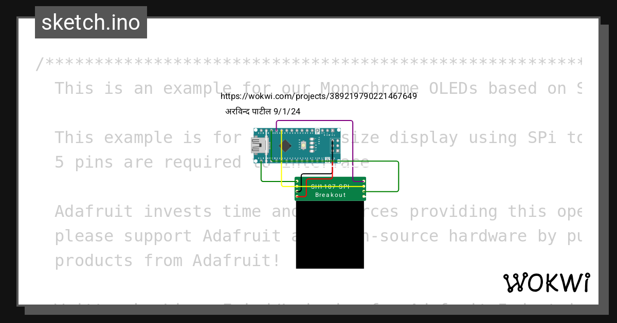 Sh1107 Spi Custom Chi Logo Copy Wokwi Esp32 Stm32 Arduino Simulator 9885