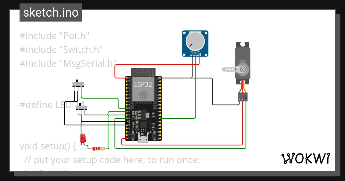 Seguimiento de servo - Wokwi ESP32, STM32, Arduino Simulator