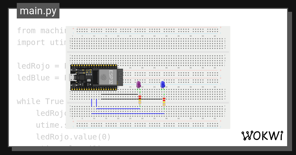 Dos Leds Intermitentes Wokwi Esp32 Stm32 Arduino Simulator