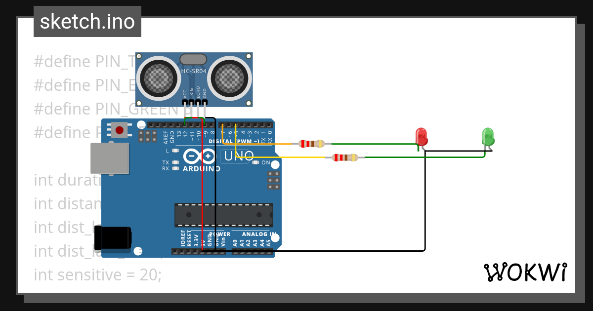 HC-SR04 - Wokwi ESP32, STM32, Arduino Simulator