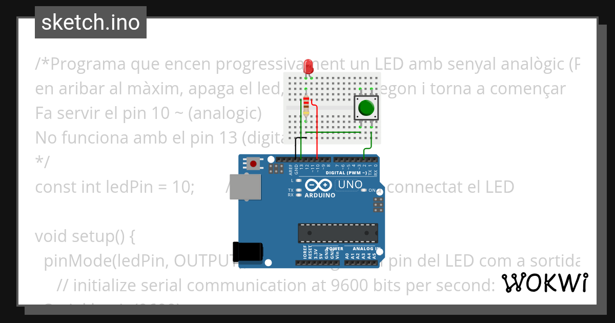 led llum variable - Wokwi ESP32, STM32, Arduino Simulator