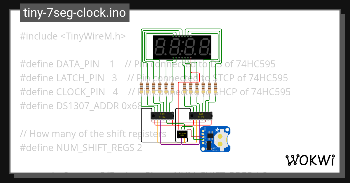 tiny-7seg-clock.ino Copy - Wokwi ESP32, STM32, Arduino Simulator