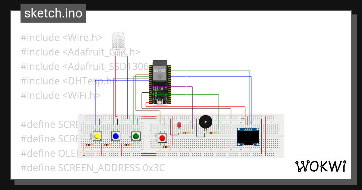 OLED Display project 2 with wifi connecting - Wokwi ESP32, STM32, Arduino Simulator