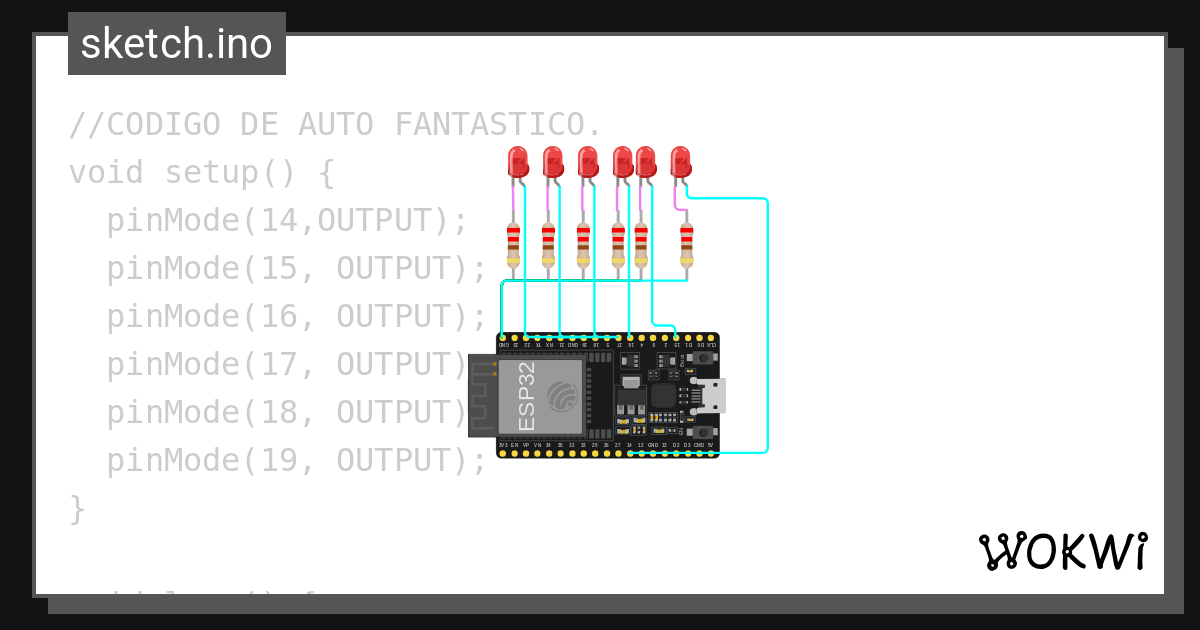 Coche Fantástico Wokwi Esp32 Stm32 Arduino Simulator 1910