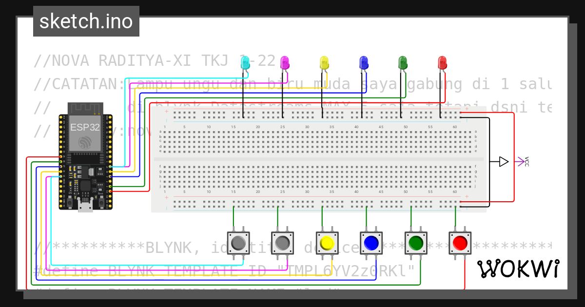 Led Monitoring Tanpa Relay Nova Wokwi Esp32 Stm32 Arduino Simulator 0658