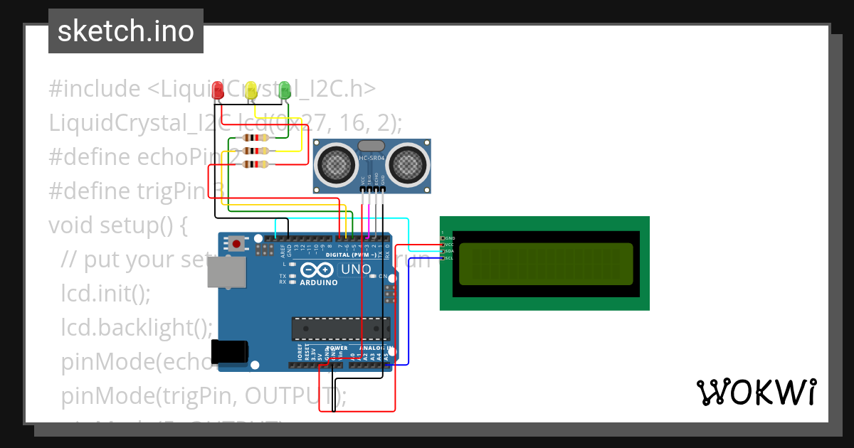 Tugas sensor HC - Wokwi ESP32, STM32, Arduino Simulator