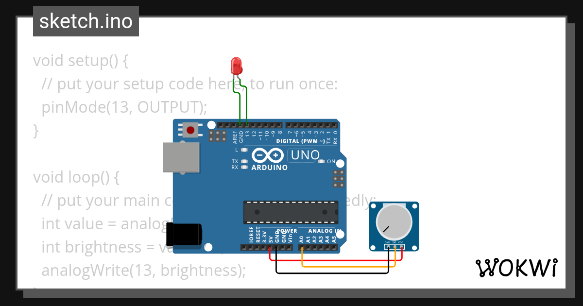 Control Led Brightness With A Potentiometer Wokwi Esp32 Stm32