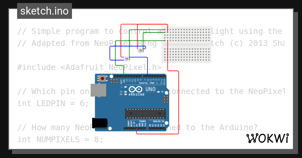 Neopixel 8 Leds Wokwi Esp32 Stm32 Arduino Simulator 6672