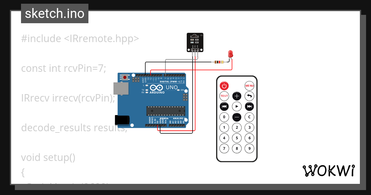 IR Remote - Wokwi ESP32, STM32, Arduino Simulator