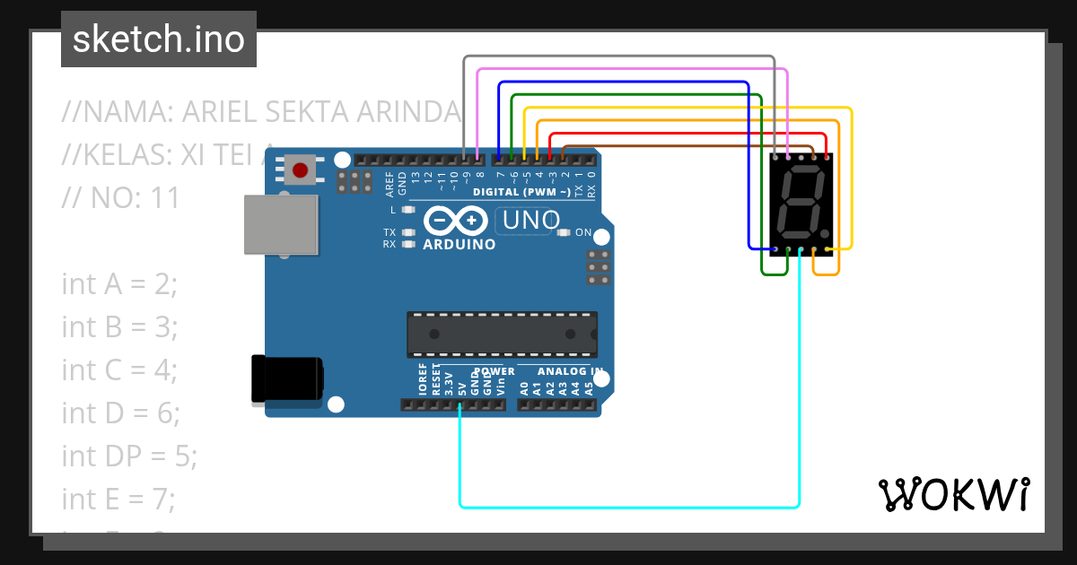 seven segment project - Wokwi ESP32, STM32, Arduino Simulator