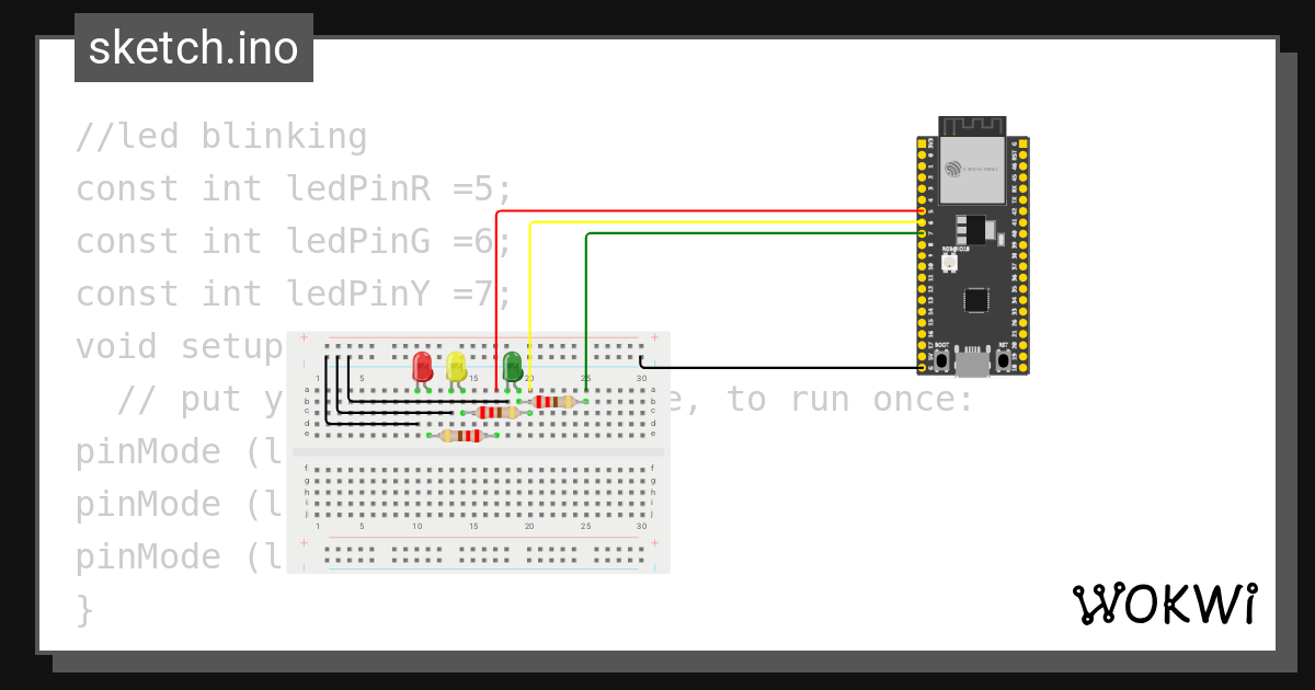 Led Blink Mira Wokwi Esp32 Stm32 Arduino Simulator