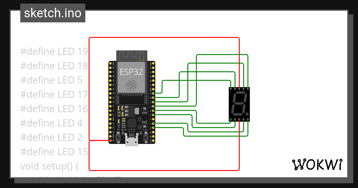 Seven Segment With Loop Wokwi Esp32 Stm32 Arduino Simulator 7029