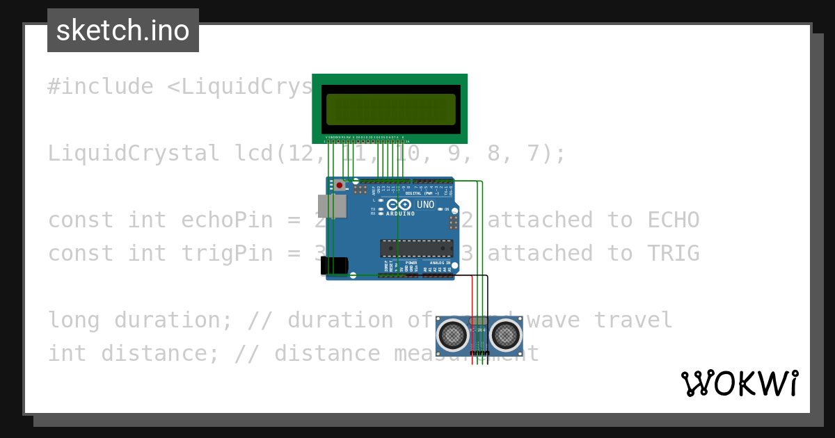 Ultrasonic Distance Sensor Wokwi Esp32 Stm32 Arduino Simulator 6223