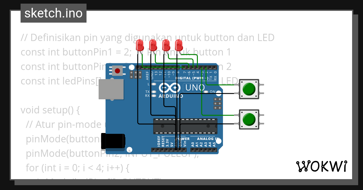 Control Running LED Copy - Wokwi ESP32, STM32, Arduino Simulator