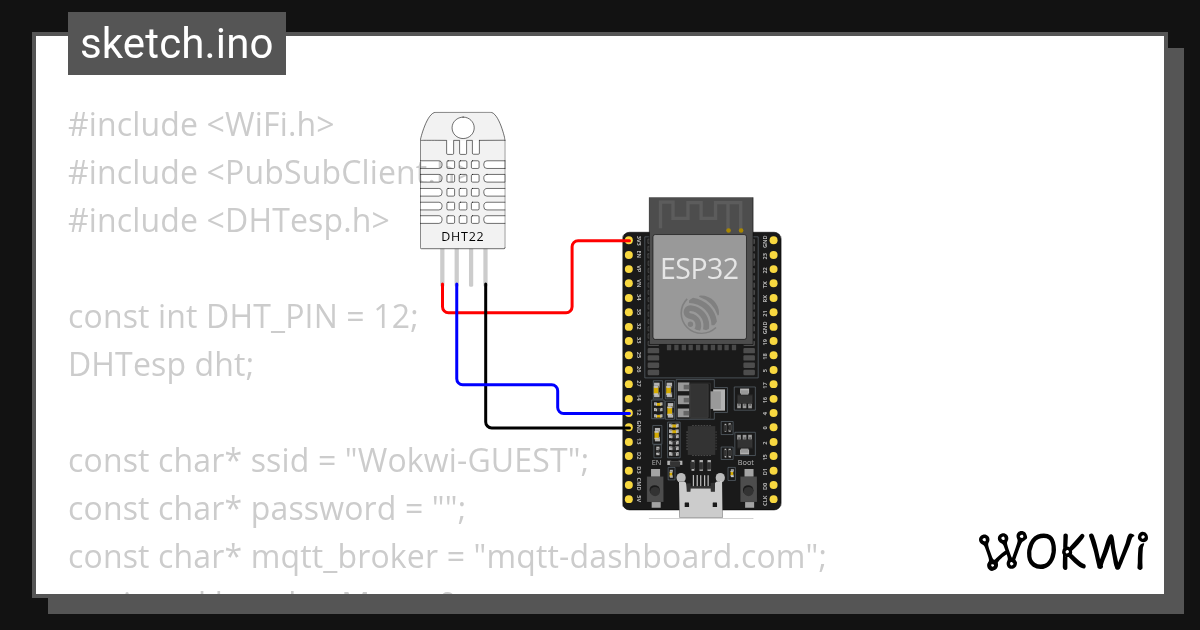 DHT MQTT Live - Wokwi ESP32, STM32, Arduino Simulator DHT MQTT Live - Wokwi ESP32, STM32, Arduino Simulator