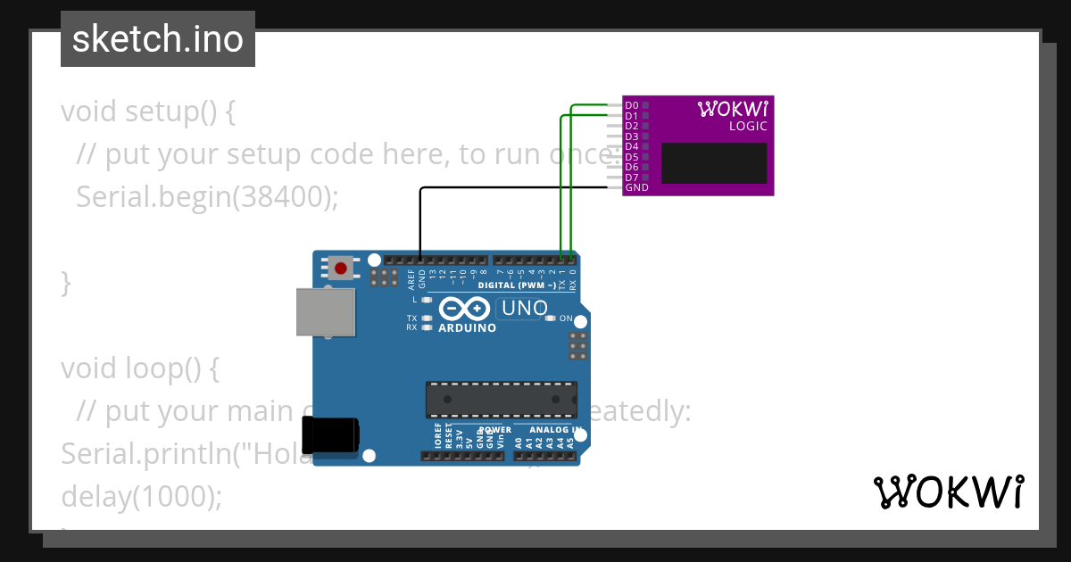 Analizador logico - Wokwi ESP32, STM32, Arduino Simulator