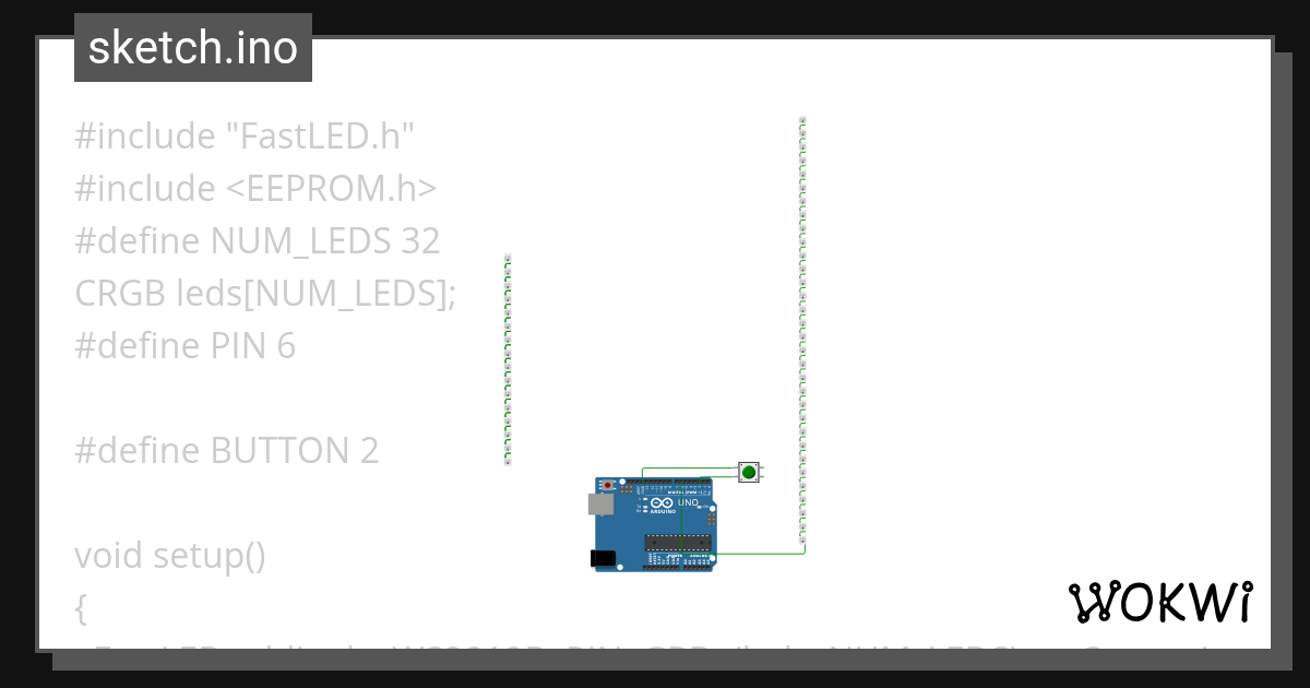 WS2812B正弦变化灯光 - Wokwi ESP32, STM32, Arduino Simulator