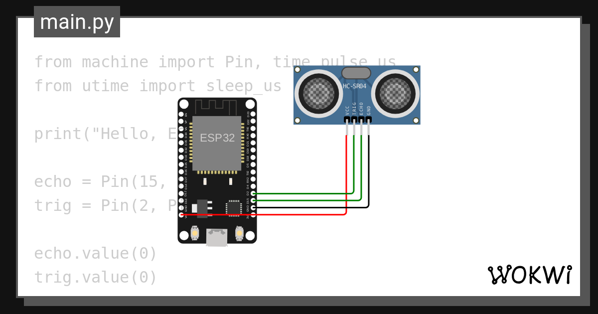 Micropython Hc Sr04 Wokwi Esp32 Stm32 Arduino Simulator