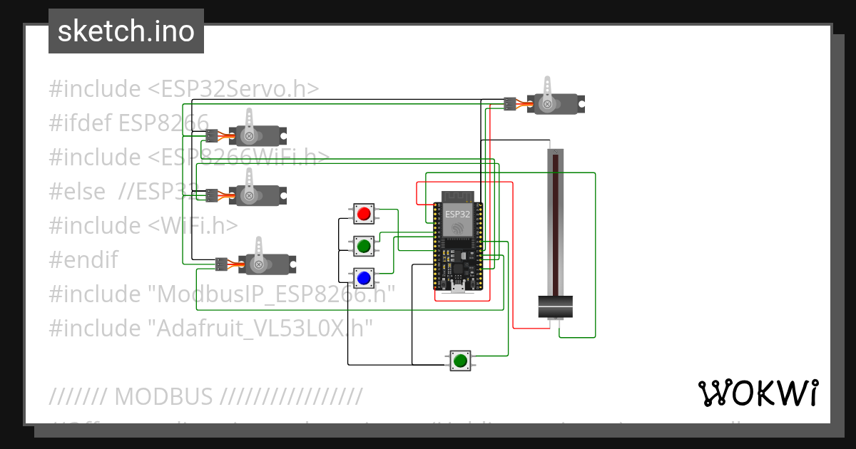 Tolvas Servos Modbus Wokwi Esp32 Stm32 Arduino Simulator