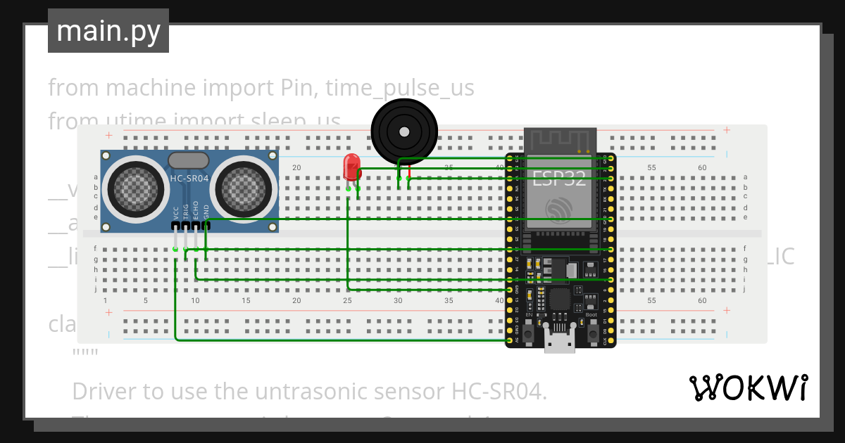 hcsr04.youssef.teyeb Copy - Wokwi ESP32, STM32, Arduino Simulator