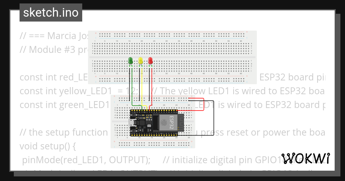 Module 3 Marcia Jose - Wokwi ESP32, STM32, Arduino Simulator