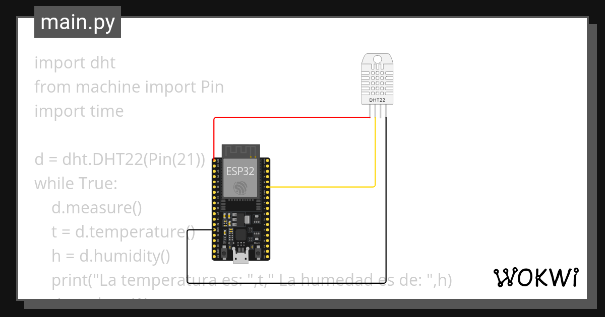 DHT22 - Wokwi ESP32, STM32, Arduino Simulator