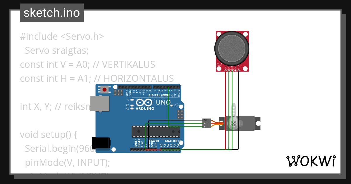 joystick ir motoras - Wokwi ESP32, STM32, Arduino Simulator