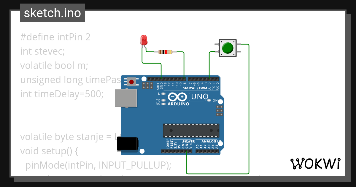 Button and led some prekinitev ass ISR Copy (2) - Wokwi ESP32, STM32, Arduino Simulator