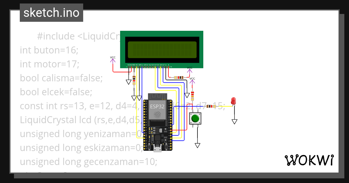 lcd ekran... - Wokwi ESP32, STM32, Arduino Simulator