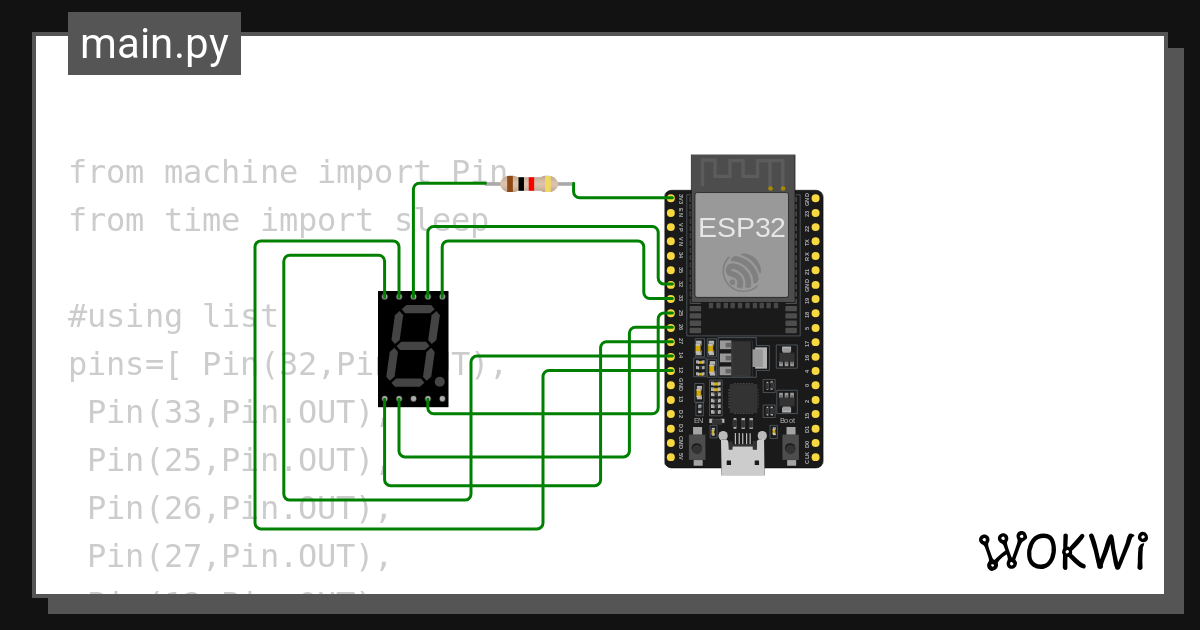 Seven Segment Micro Inner Loop Wokwi Esp32 Stm32 Arduino Simulator