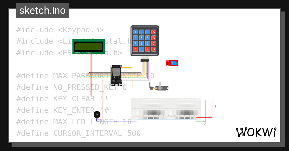 Keypad Password Wokwi Esp32 Stm32 Arduino Simulator