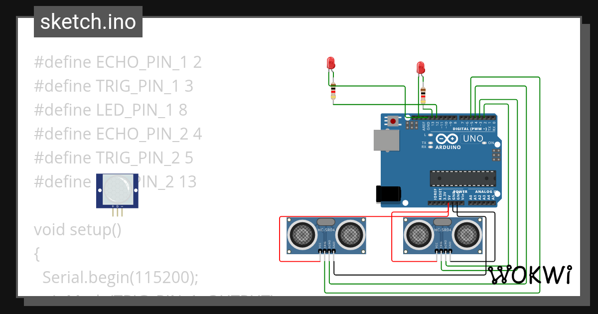 Parking Space Detector Wokwi Esp32 Stm32 Arduino Simulator 