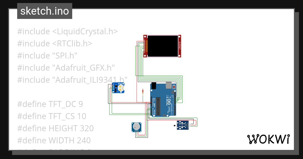With TFT Screen - Wokwi ESP32, STM32, Arduino Simulator
