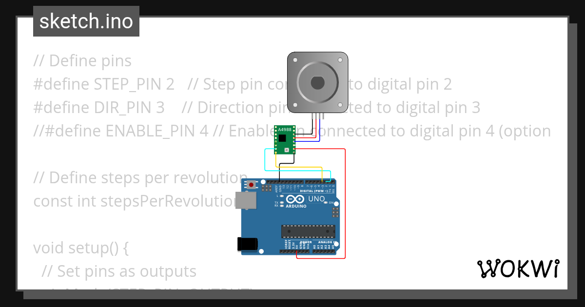 Stepper motor - Wokwi ESP32, STM32, Arduino Simulator