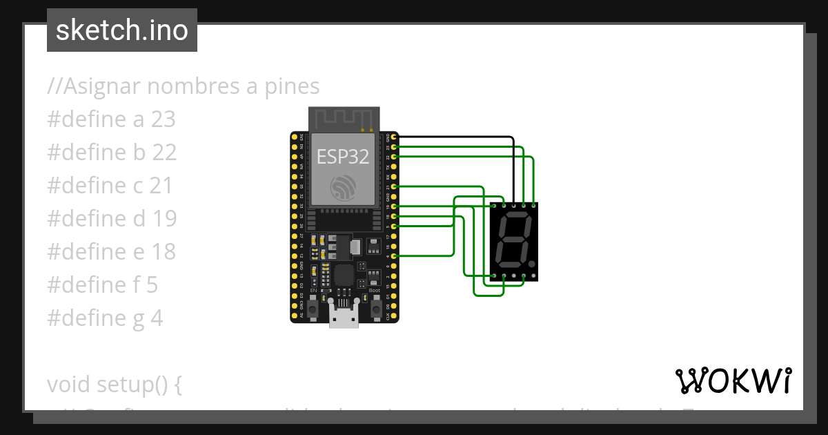 Display 7 Segmentos Wokwi Esp32 Stm32 Arduino Simulator