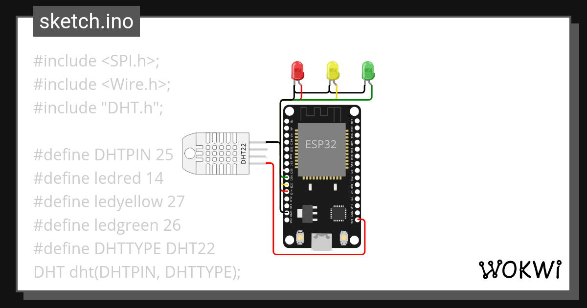 ESP DHT22 Monitoring Aryos - Wokwi ESP32, STM32, Arduino Simulator