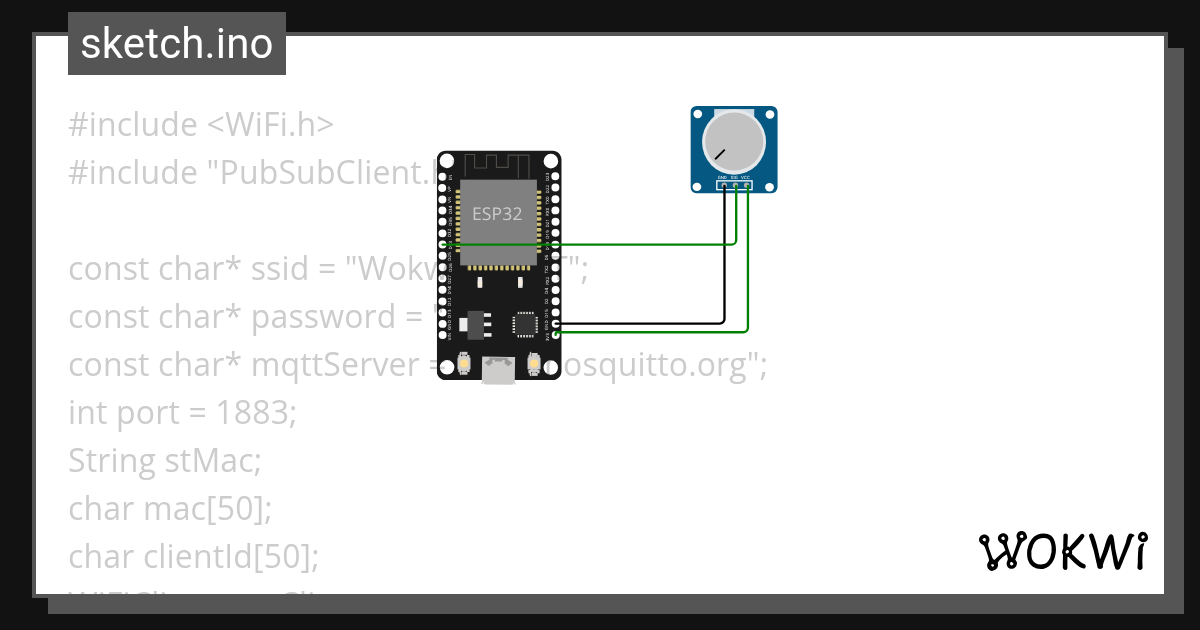 Potenciometro - Wokwi ESP32, STM32, Arduino Simulator