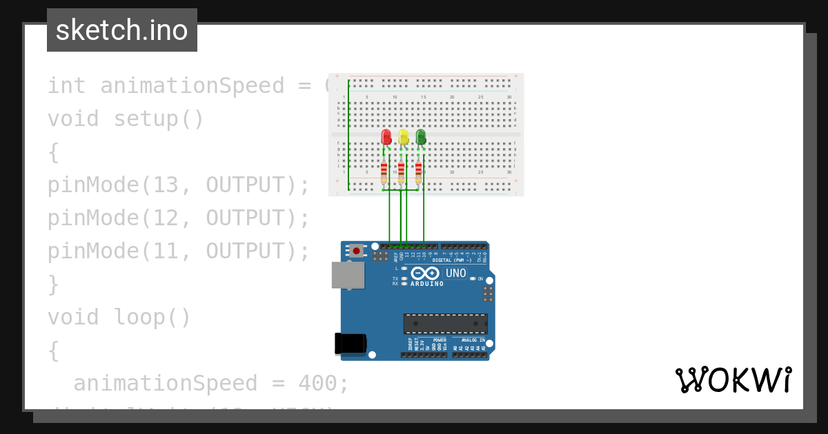Traffic Blinking Light Wokwi Esp32 Stm32 Arduino Simulator 3945
