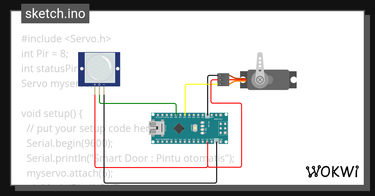 pintu otomatis Copy - Wokwi ESP32, STM32, Arduino Simulator