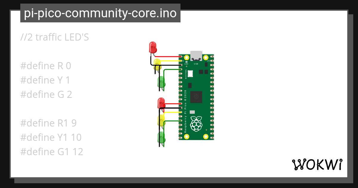 2 LED TRAFFIC LIGHT - Wokwi ESP32, STM32, Arduino Simulator